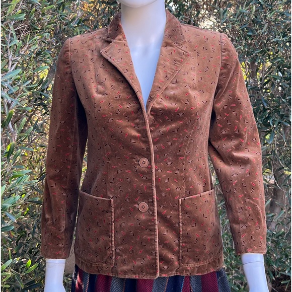 Vintage | Jackets & Coats | Vintage Brown Velour Blazer | Poshmark